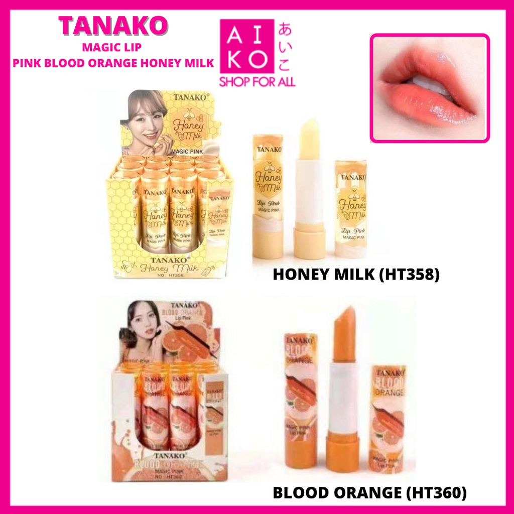 (AIKO) TANAKO HONEY MILK BLOOD ORANGE MAGIC LIP PINK (1PCS) | Shopee ...