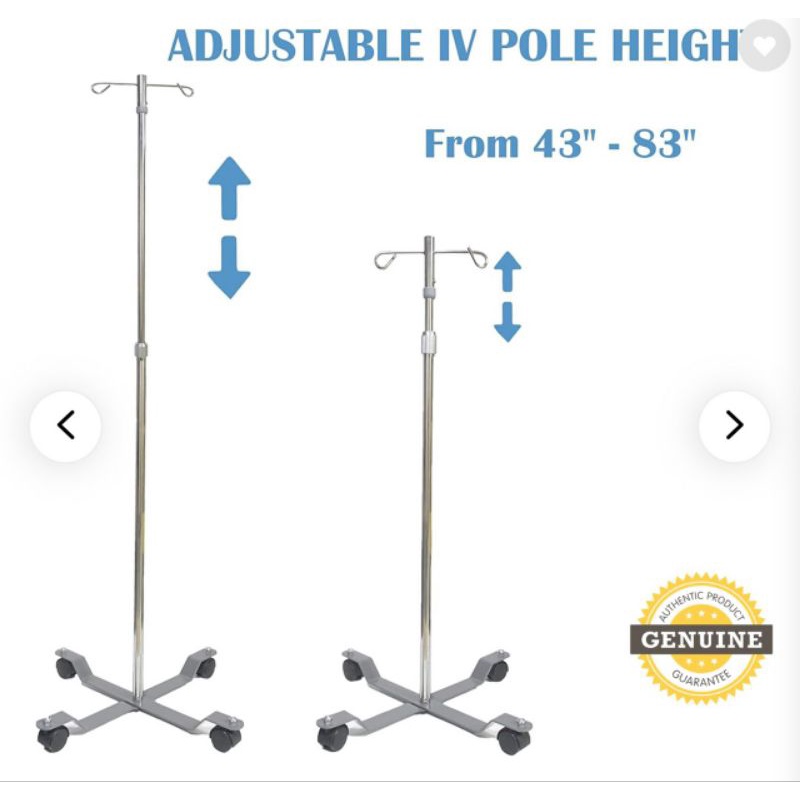 IV POLE IV DRIP STAND 4 LEGS, 4 HOOKS | Shopee Malaysia