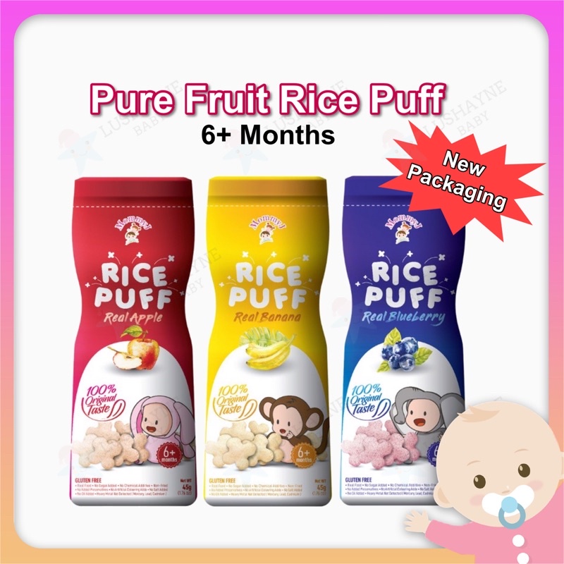 [Baby Food] MommyJ Mommy J Pure Fruit Rice Puffs 45g Gluten Free 6 ...