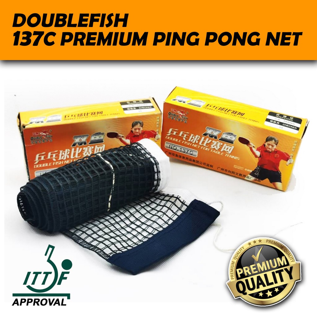 DOUBLE FISH 137C PREMIUM PING PONG NET ITTF APPROVAL TABLE TENNIS SET ...