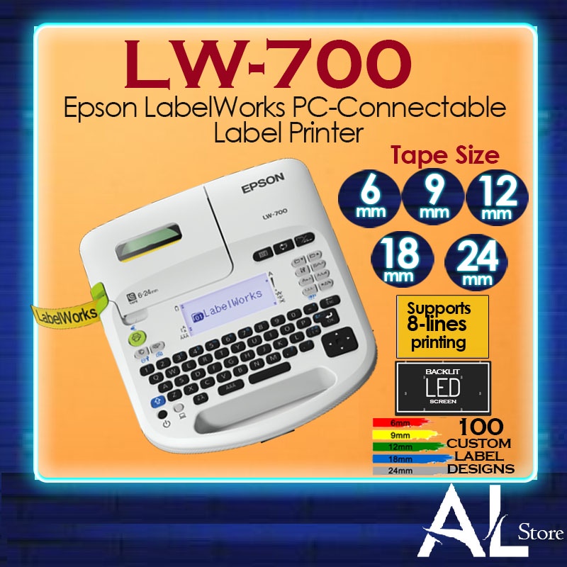 Epson Labelwork LW-700 Portable Label Maker Printer Price Tag Barcode ...