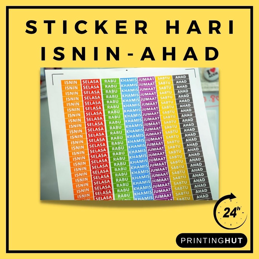EXPRESS SERVICE - Sticker Label Hari Isnin - Ahad / Monday - Sunday ...