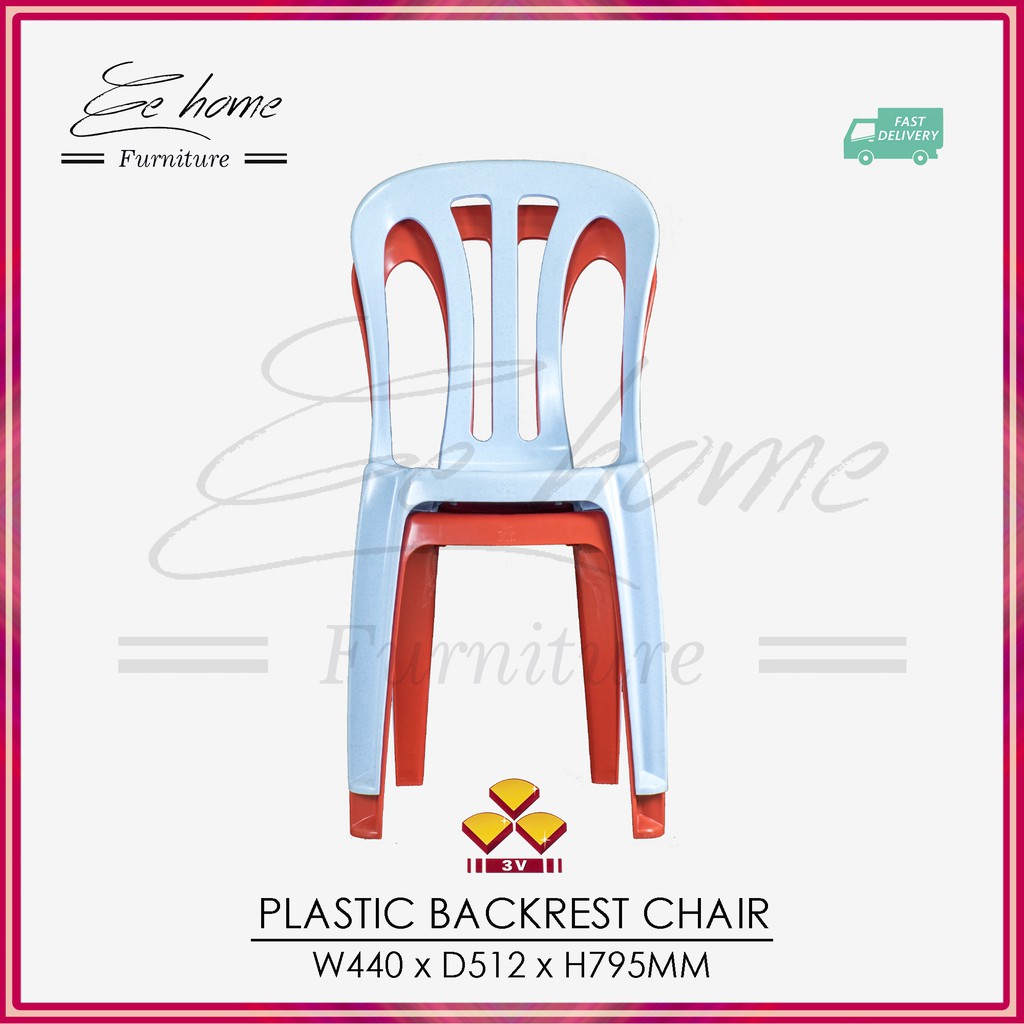 EE HOME 2Pcs High Quality Plastic Backrest Chair Stackable Dining ...