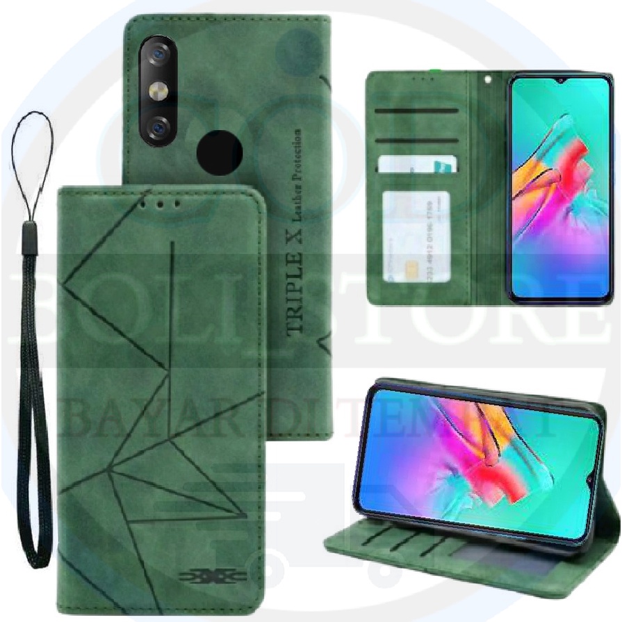 INFINIX SMART 4 FLIP HP CASE MAGNET MOTIF LEATHER CASE - WALLET CASING ...