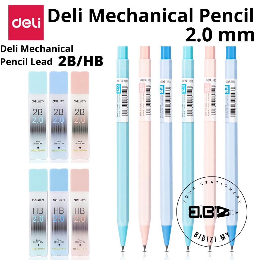 Deli Mechanical Pencil 2.0mm Mechanical Pencil Lead Refill Press Pencil ...