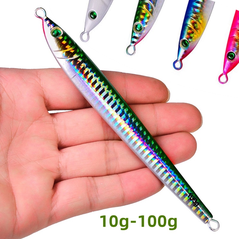 Metal Jig10g-100g Fishing Lure 3D Eyes Slow Jigging Bait | Shopee Malaysia