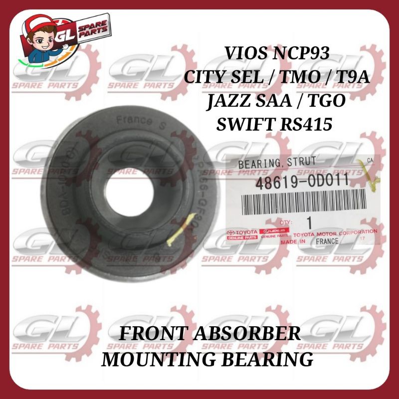 ORIGINAL FRONT ABSORBER MOUNTING BEARING TOYOTA VIOS NCP93 HONDA CITY ...