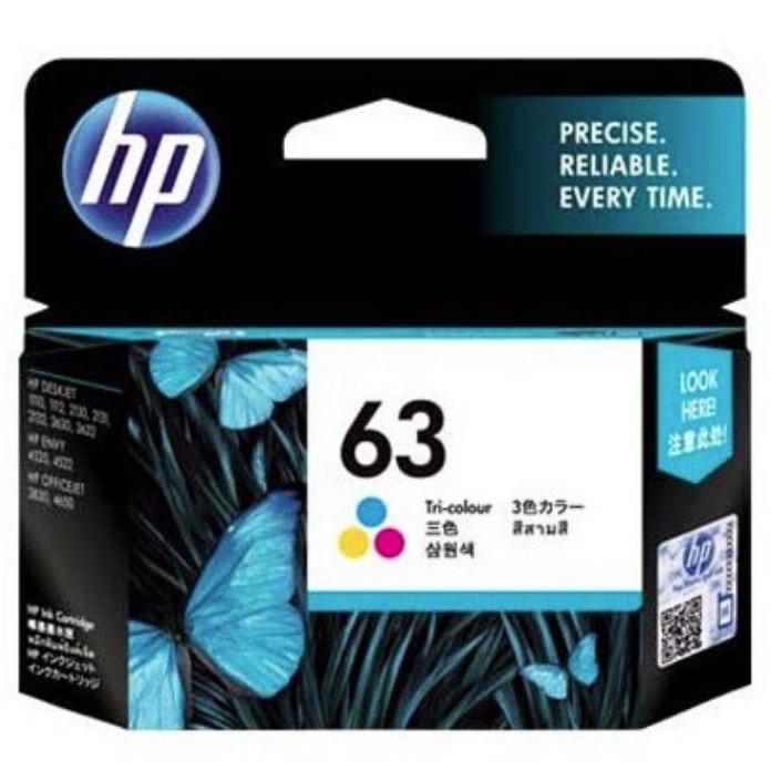 Original HP63 HP 63 Color Ink Cartridge Genuine F6U61AA F6U61A F6U61 ...