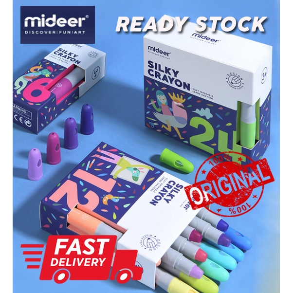( READY STOCK) ORIGINAL Mideer Silky Professional Crayon Crayons 6/ 12 ...
