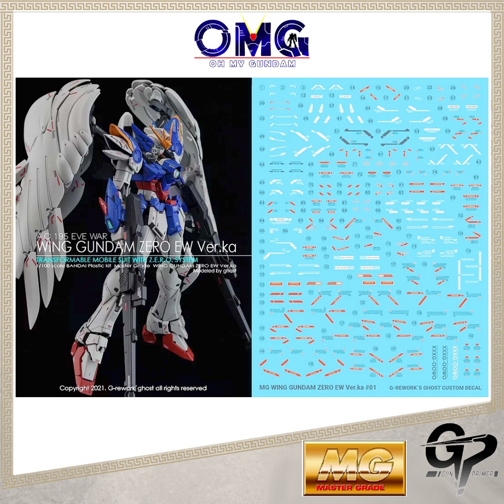 G-Rework MG Wing Zero EW Ver. Ka Water Decal CD-M215 G Rework Gundam ...