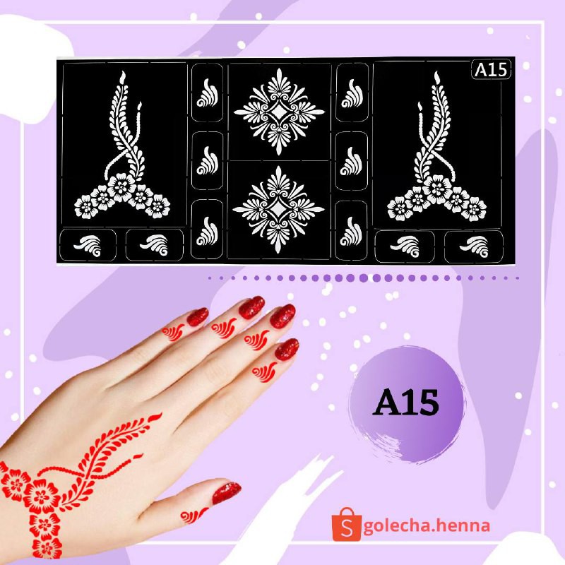 Sticker Inai Pengantin / Henna Sticker / Mehndi Stencil (A15) | Shopee ...