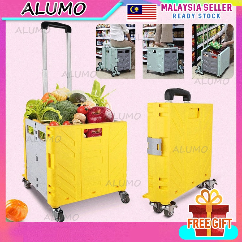 AL 50L / 75L Large Shopping Cart Trolley / Climber Foldable Trolley ...