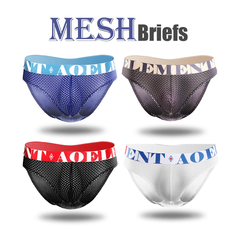 Sexy Men's Underwear Breathable U-convex Summer Ice Mesh Shorts Young ...