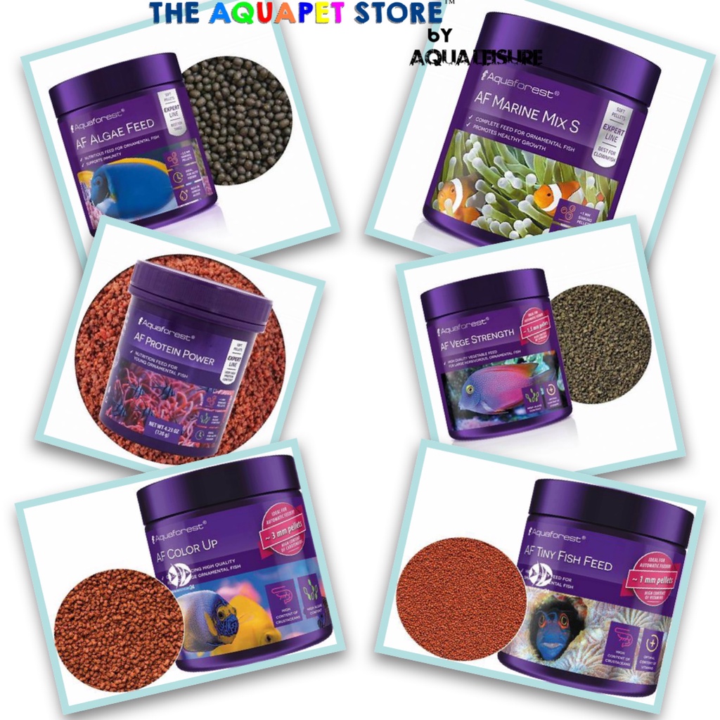AQUAFOREST MARINE FISH FOOD ALGAE FEED MARINE MIX PROTEIN POWER VEGE STRENGTH COLOUR UP TINY ...
