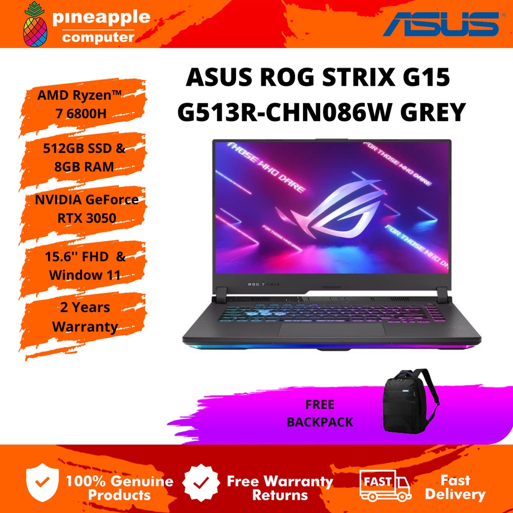 Asus ROG Strix Laptop- Green/Grey (RYZEN 7-6800H/8GB/512GB SSD/RTX3050 ...