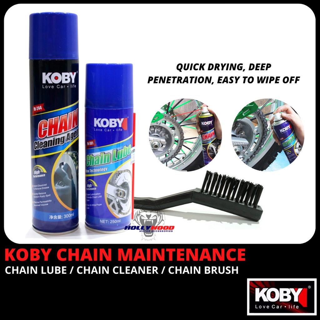 KOBY CHAIN LUBE CHAIN CLEANER CHAIN BRUSH SPRAY RANTAI PENCUCI RANTAI ...