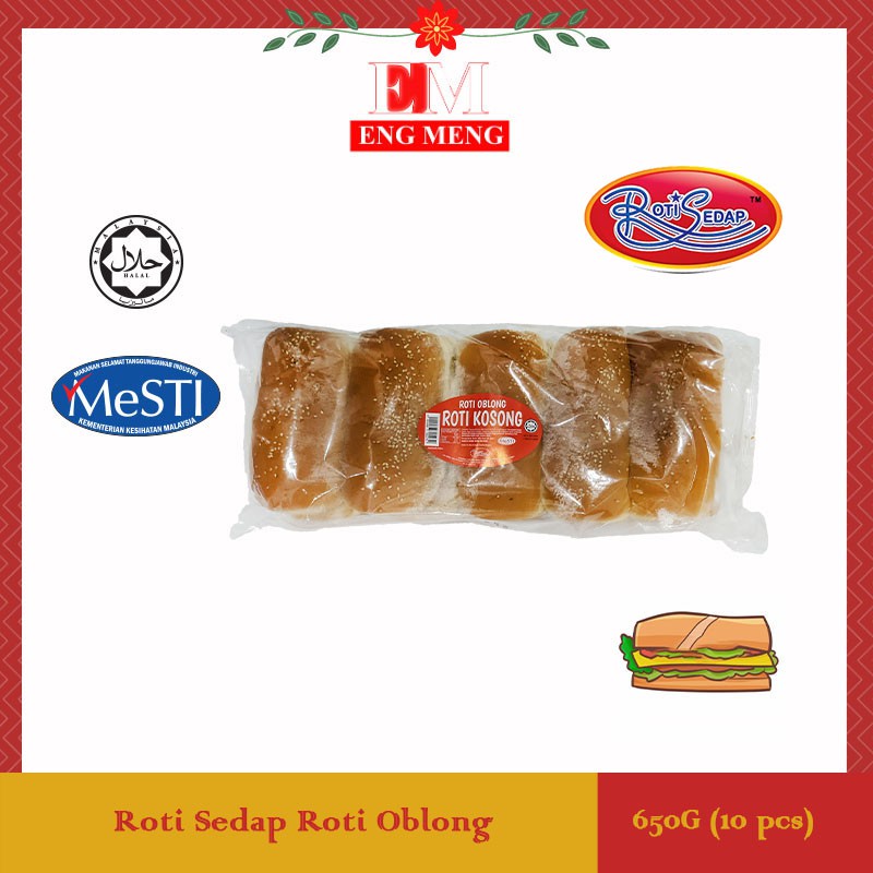 Roti Sedap Oblong Bread 450G (10 Pieces) Roti Sedap Oblong 面包 450G (10片 ...