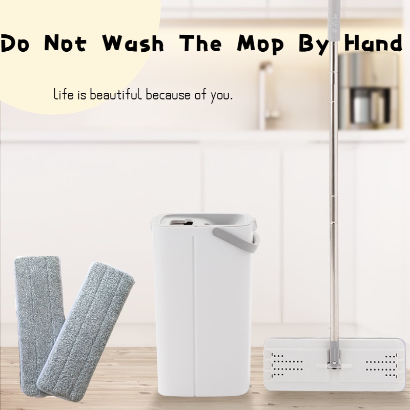 🔥READY STOCK🔥New Mop Self-Wash and Squeeze Dry Flat Mop with Bucket ...