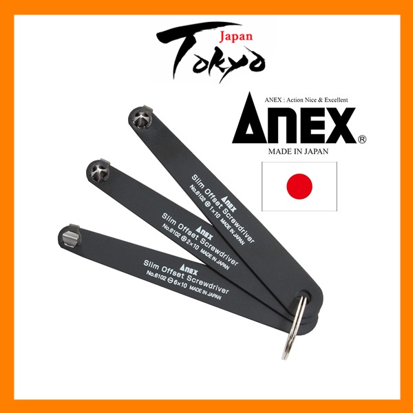 ANEX Ultra Low Profile Offset Screwdriver Set 3 Piece, 90 Degree ...