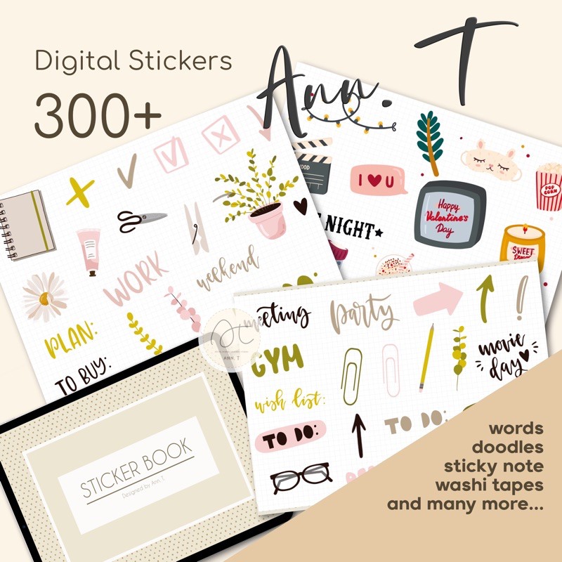 GoodNotes / PNG Digital Planner Stickers Book 2 for Planner / Journal ...