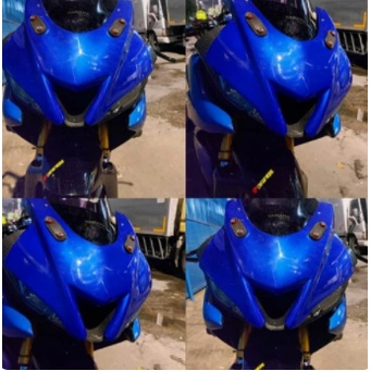 Yamaha R15 V3 Slanted R6 Carbon Kevlar Headlamp Mask Cover | Shopee ...