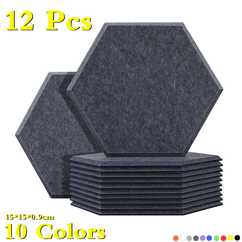 12 Pcs Sound Proof Acoustic Panel Soundproofing Wall Stickers Home ...