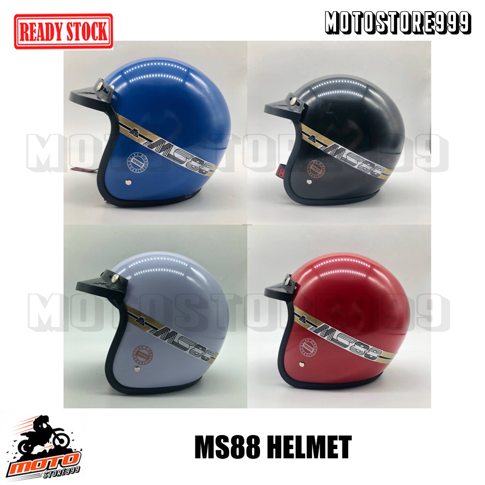 MS88 HELMET ( BLACK/BLUE/RED/WHITE ) READY STOCK | Shopee Malaysia