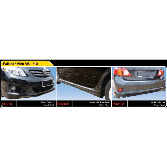 Toyota altis 2008 2009 2010 oem bodykit body kit front side rear skirt ...