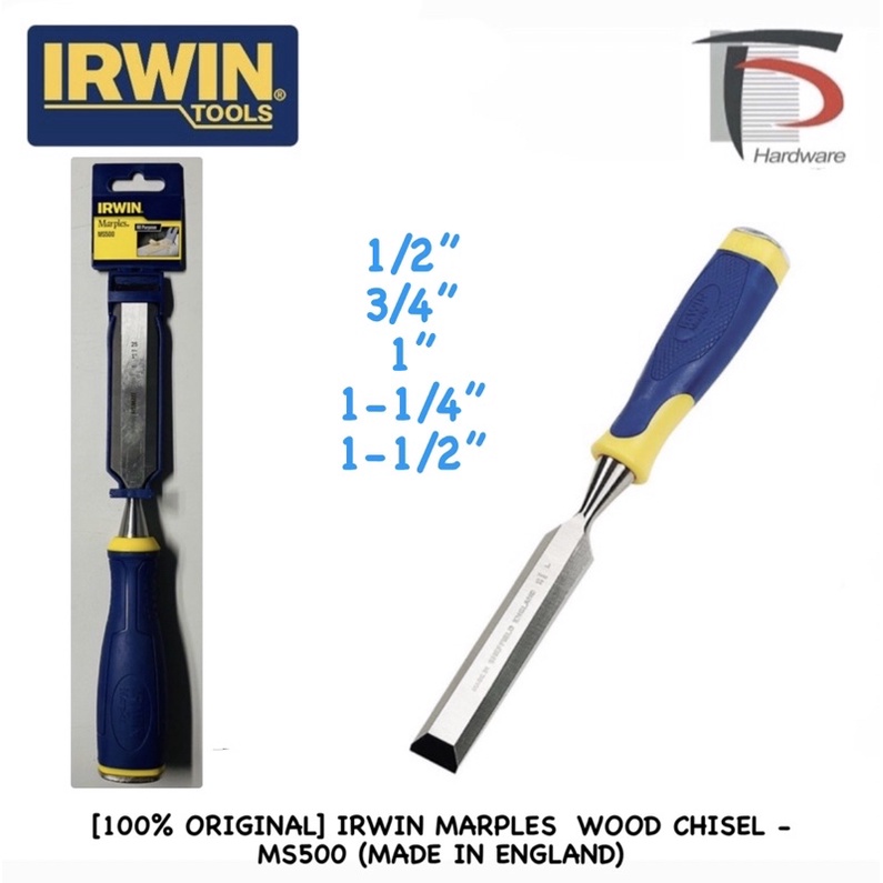 [100% ORIGINAL] IRWIN BLUE & YELLOW WOOD CHISEL - MS500 (MADE IN ...