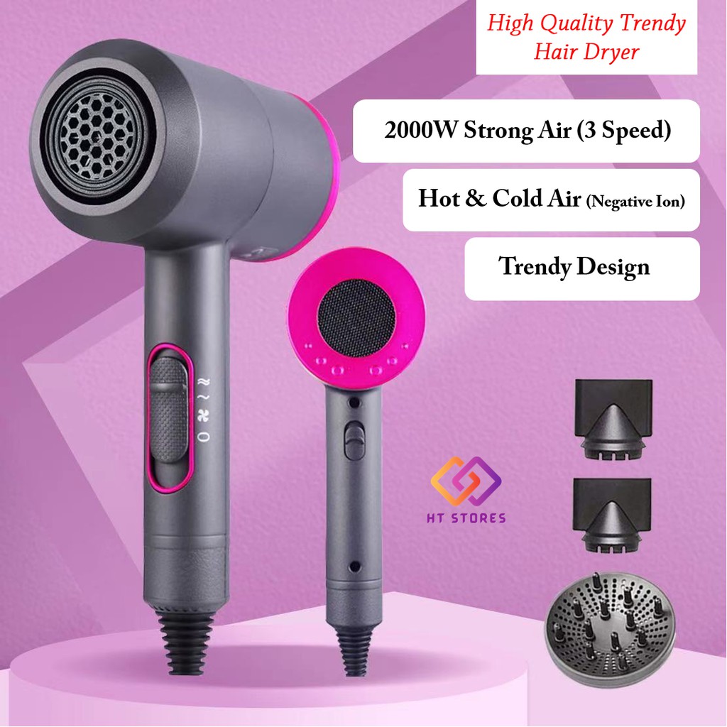 FREE GIFT + 2000W Professional Hair Dryer Hair Blower Mini Hair Dryer ...