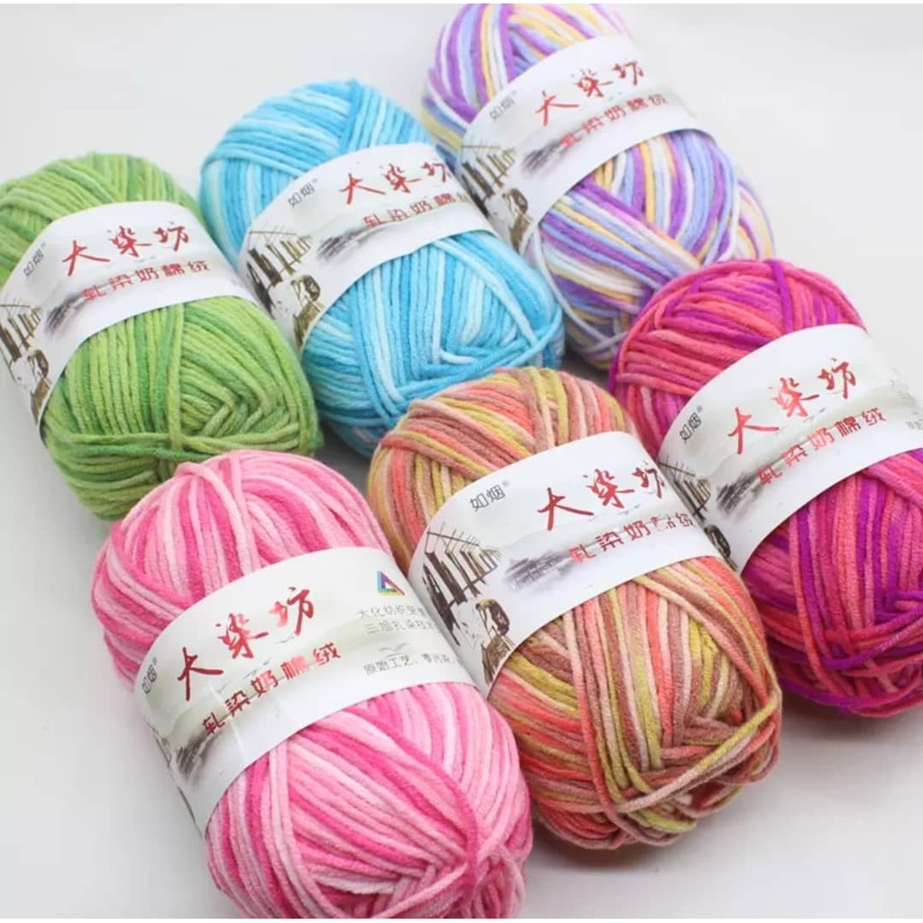 Benang Kait Mix Colours 5 PLY ~ 50 NEW COLORS ~/ KNITTING YARN MILK ...