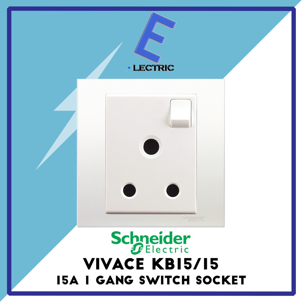 SCHNEIDER Vivace KB15/15 15A 1 Gang Switch Socket Outlets - White ...