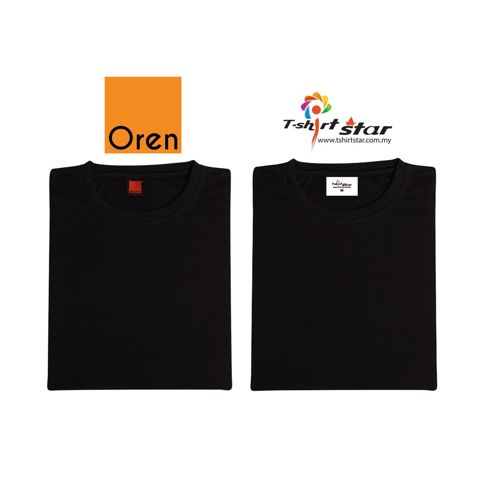 QUICK DRY - 100% Microfibre T-shirt QD0402 ( Color : BLACK) | Shopee ...