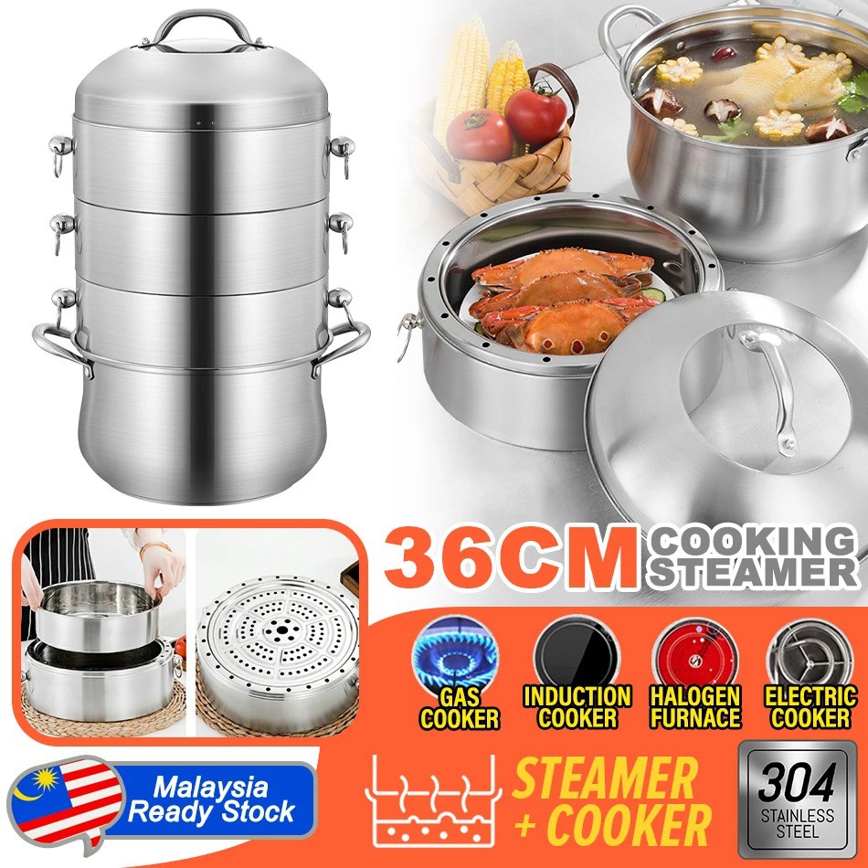 Tollo_regina [ 32CM ] SUS304 Stainless Steel Energy Saving Multilayer ...