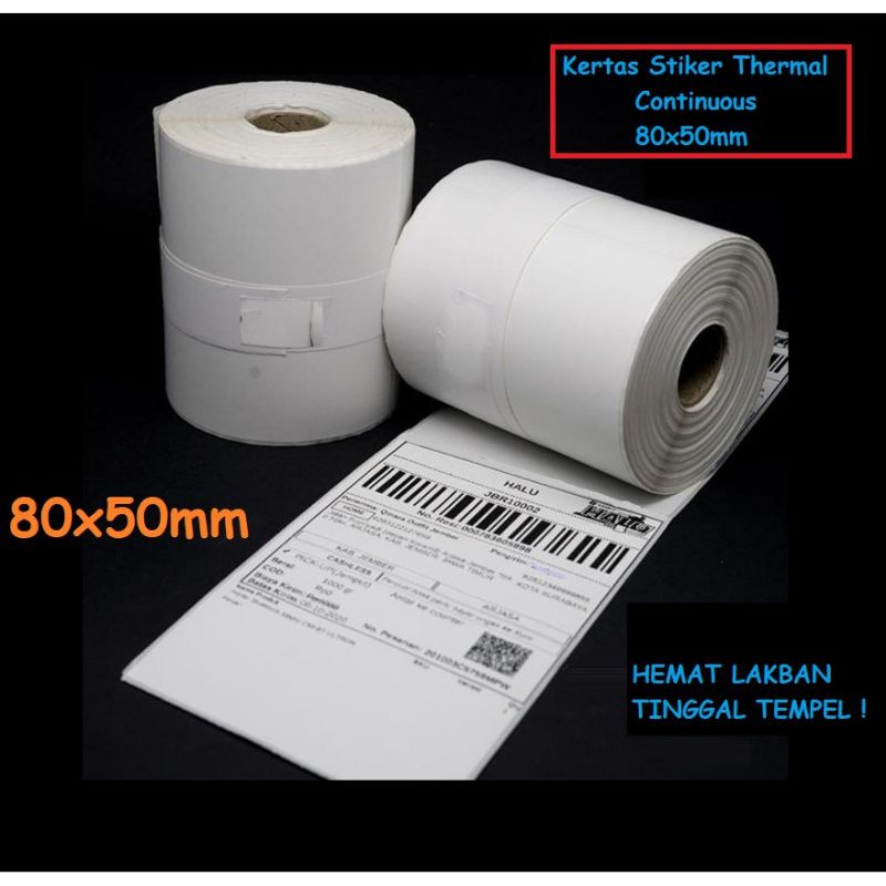 - 80x50mm Continuous Thermal Printer Label Sticker Paper 80 x 50mm ...
