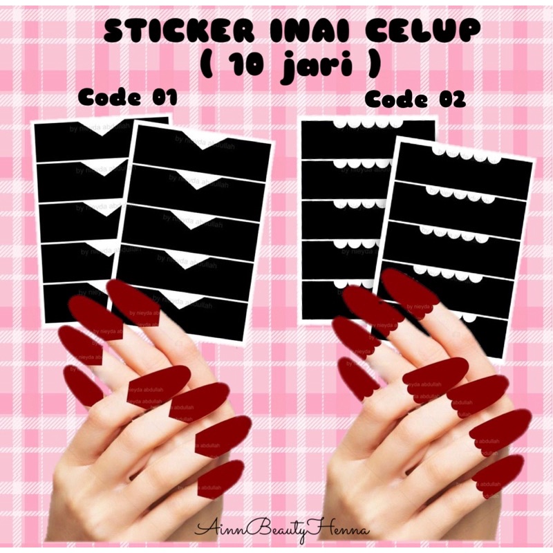STICKER INAI JARI / sticker inai celup 🔥 senang & cepat 🔥 | Shopee Malaysia