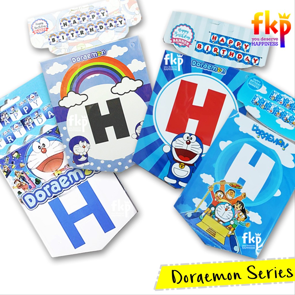 Fun KIDS PARTY HBD Doraemon Banner / Doraemon Birthday Bunting Flag ...