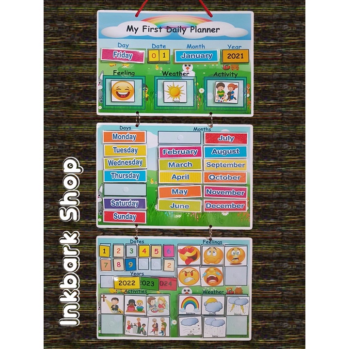 Laminated CALENDAR (3pcs-A4 size only) complete set "FIRST DAILY ...