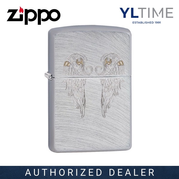 Zippo #29069 Angel Wings Chrome Arch Finish Lighter (100% Original ...
