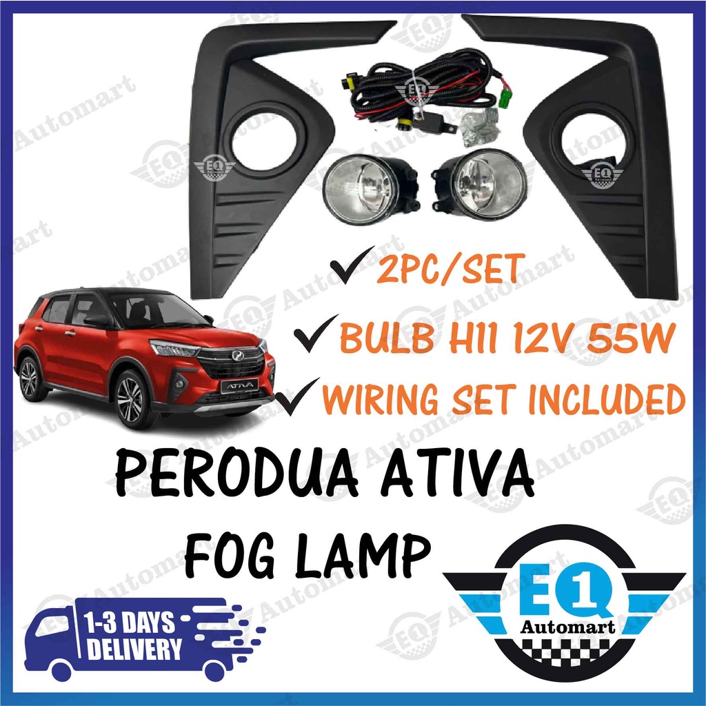 PERODUA ATIVA OEM Foglamp Fullset c/w Wiring Kit Socket (2pcs/Set ...