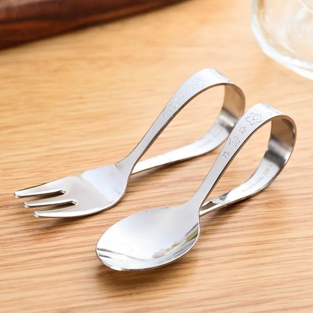 Learning Cutlery for baby 6-24months (Fork &Spoon) | Shopee Malaysia