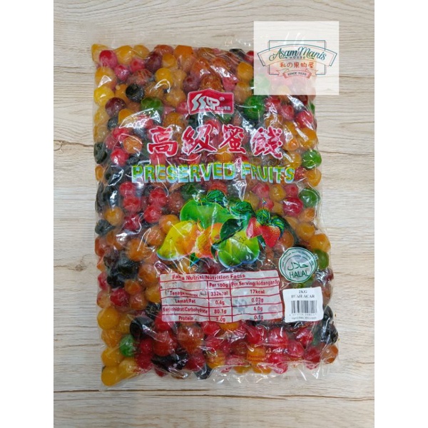Jeruk Cherry Kuning Merah Hijau/Li Pelangi/Buah Acar Preserved Fruit ...