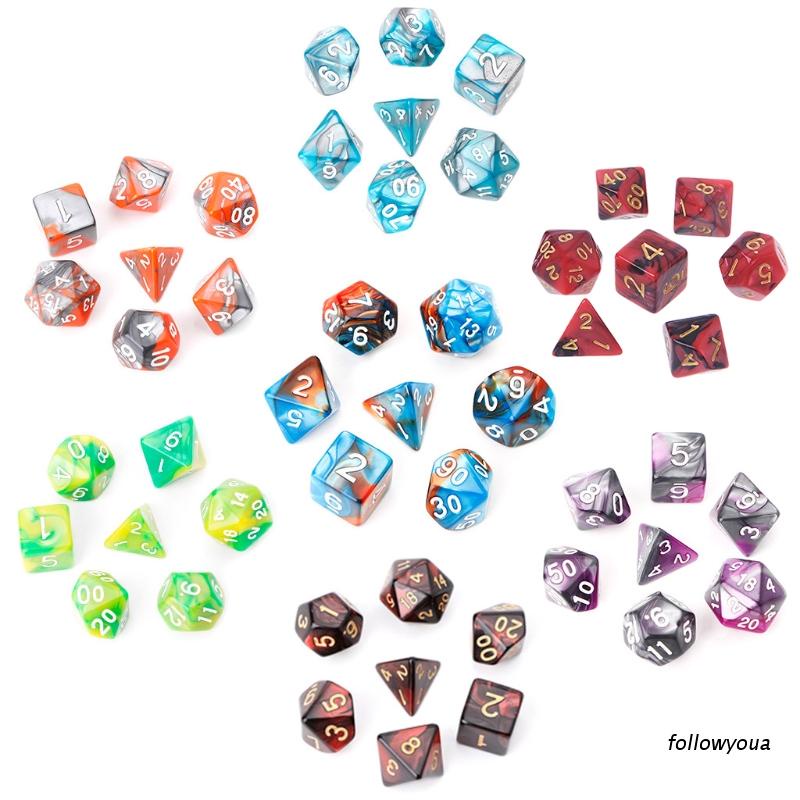 fol 7pcs/Set Acrylic Polyhedral Dice For TRPG Board Game D4-D20 | Shopee Malaysia