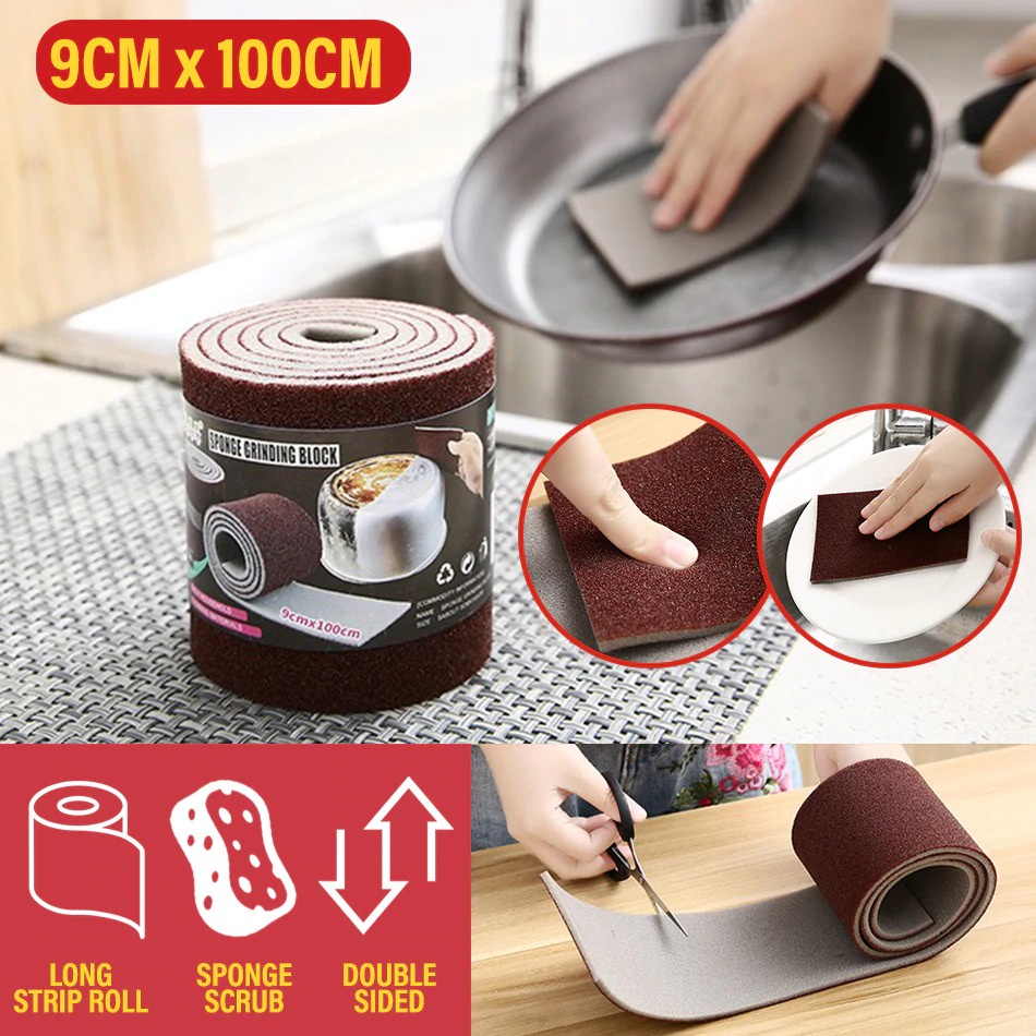 Mango_leong0123 [ 9CM x 100CM ] Cleaning Sponge Wipe Roll Span Basuh ...