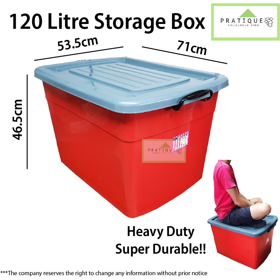 120L Storage Box With Wheels/Bekas Simpanan Dengan Roda/Heavy Duty ...