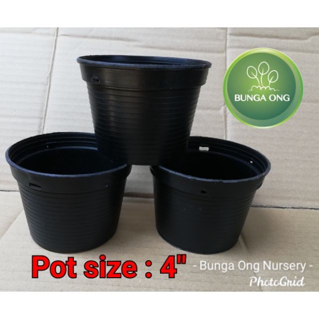 Garden Pot Plastic/ Pasu Hitam Plastik Size 4" (20pcs) | Shopee Malaysia