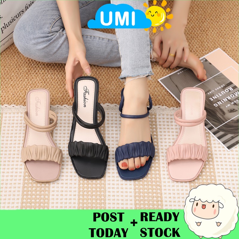 READY STOCK UMI Coupleline Womens Sandals Kasut Wanita Shoe Flat Shoes ...