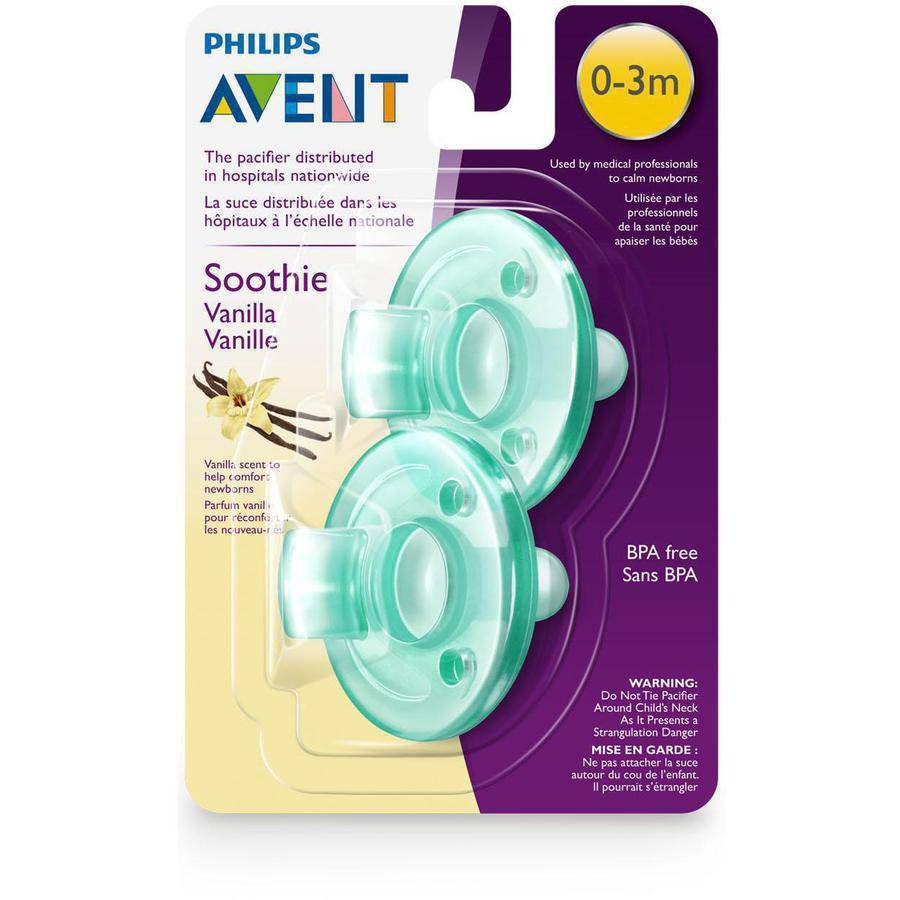 Philips Avent Soothie Pacifier 0-3 Months Green Vanilla Scent 2-Pack ...