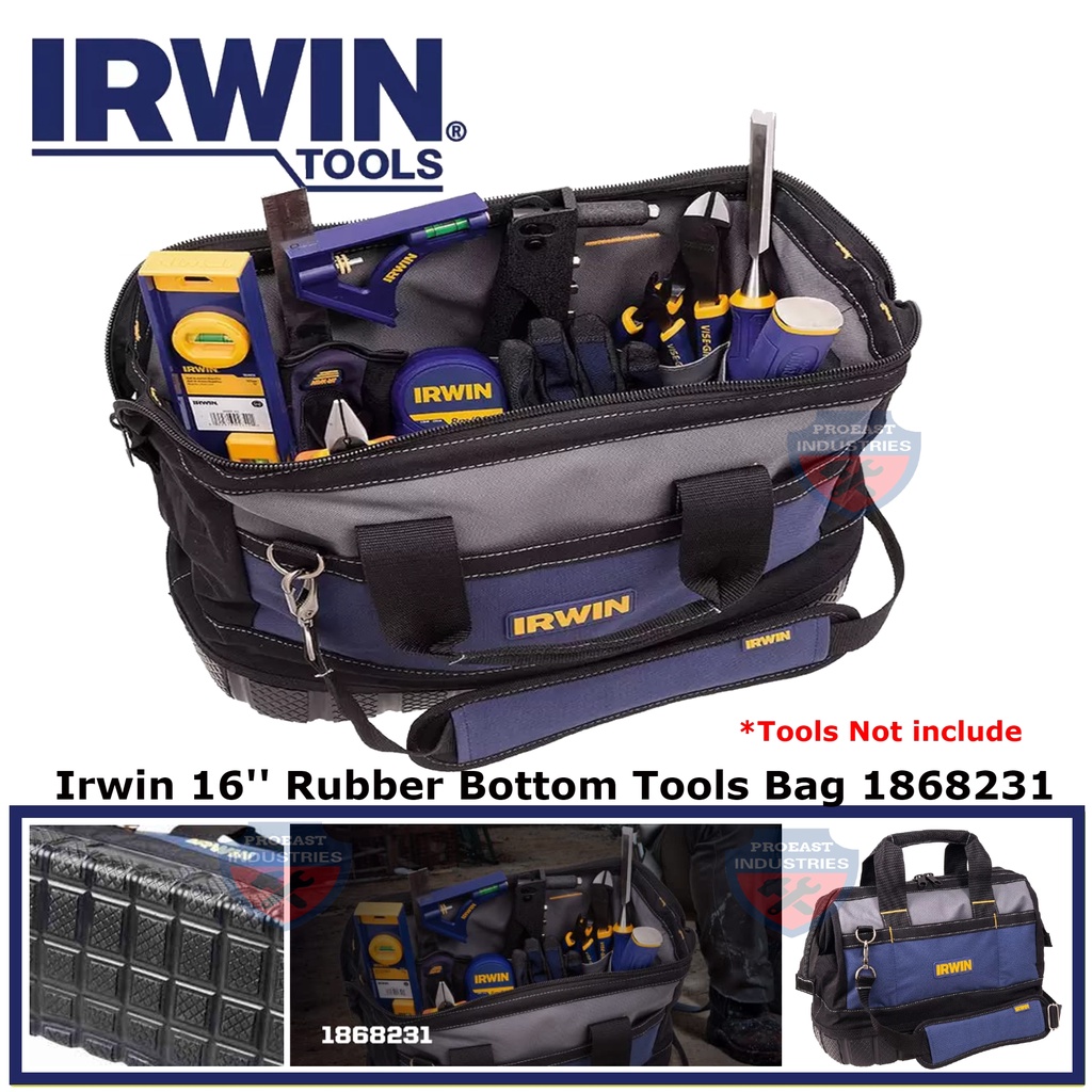 Irwin 16'' Rubber Bottom Tools Bag 1868231 | Shopee Malaysia