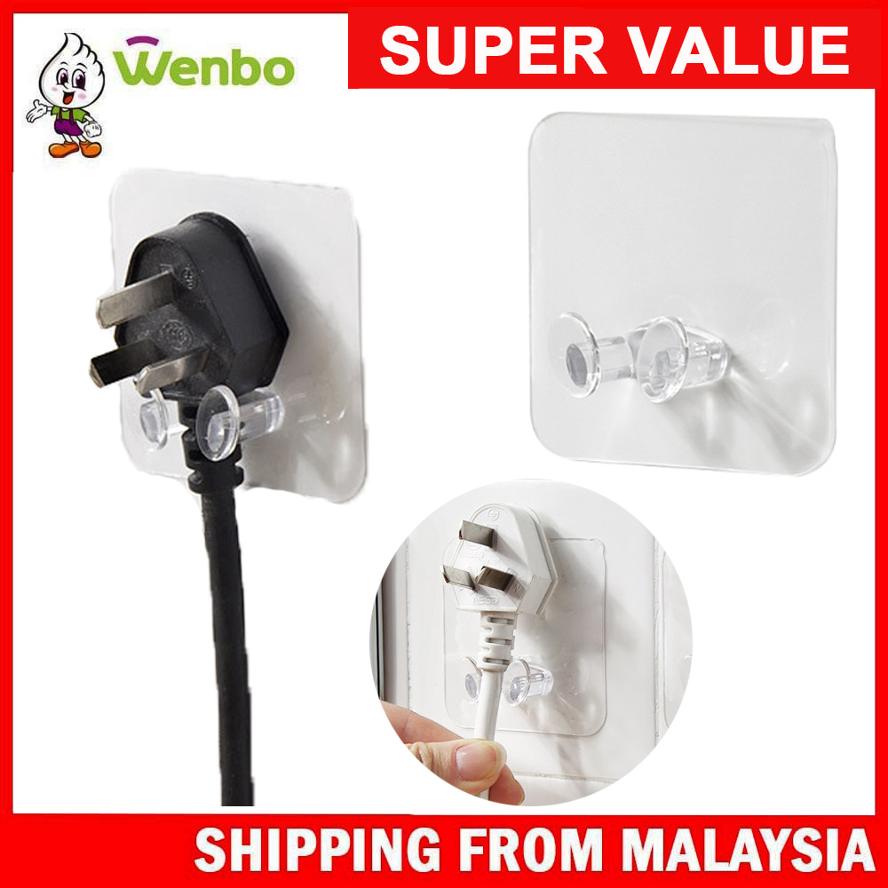 Wenbo Wall Storage Hook/USB Cable Power Plug Socket Holder/Home Office ...